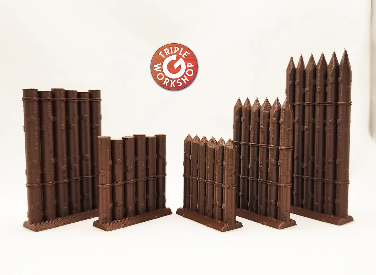 Medieval Palisade Wall Set by Triple G Workshop | Download free STL ...