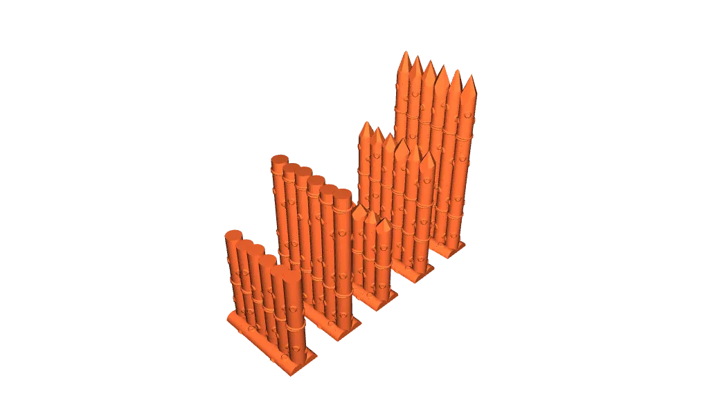 Medieval Palisade Wall Set by Triple G Workshop | Download free STL ...