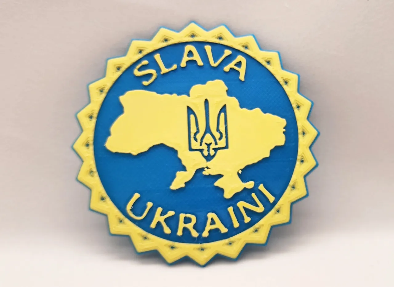 Slava Ukraini Coaster 2 Color by Triple G Workshop | Download free STL ...
