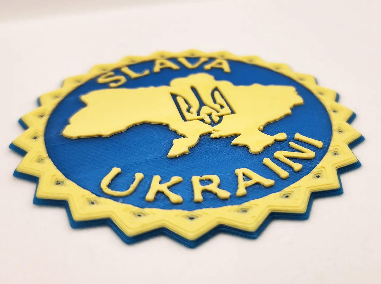 Slava Ukraini Coaster 2 Color by Triple G Workshop | Download free STL ...
