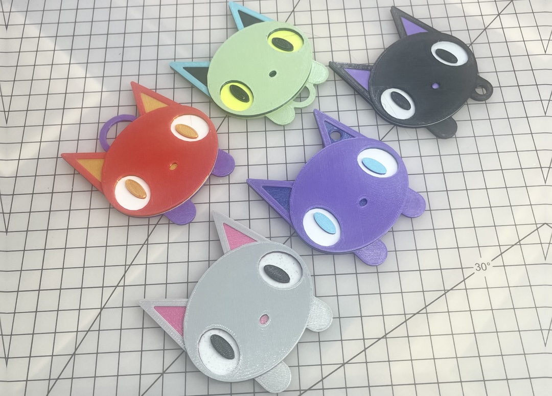 Cute Cat Keychains by ViddyPrints | Download free STL model ...