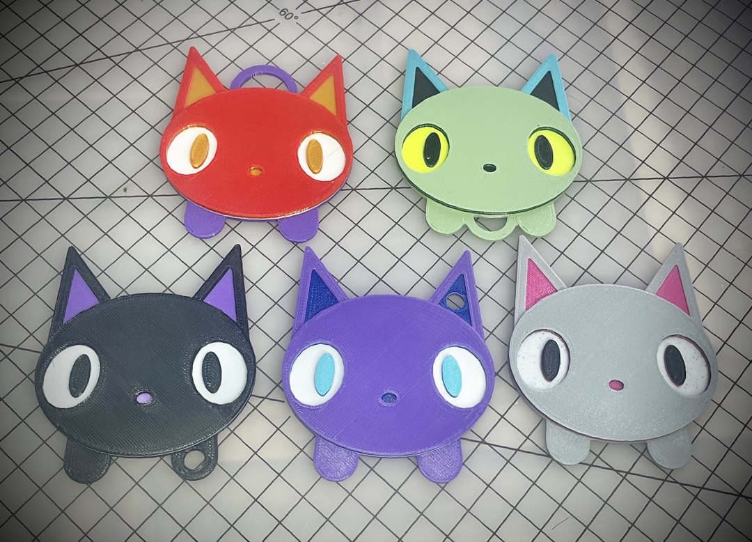 Cute Cat Keychains by ViddyPrints | Download free STL model ...
