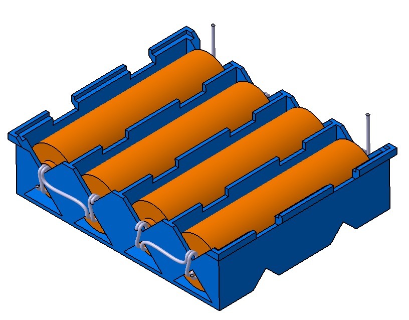 Stackable battery holder for 4 AA batteries by tr8 | Download free STL ...