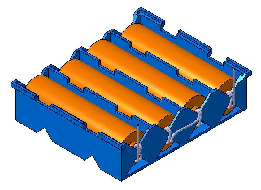 Stackable battery holder for 4 AA batteries by tr8 | Download free STL ...