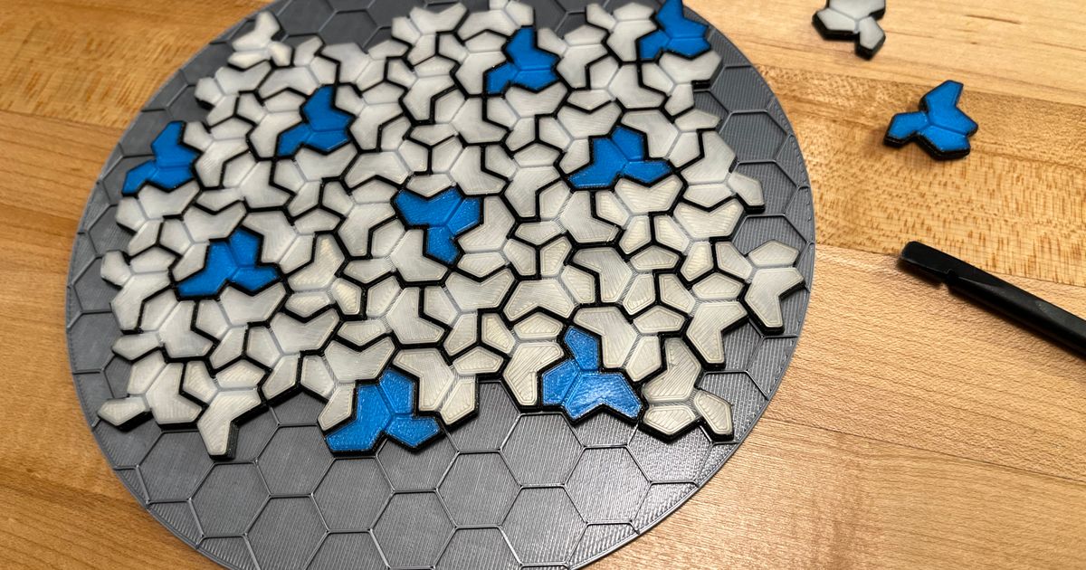 Aperiodic Monotile "The Hat" & Hex Grid Plate by DennyP | Download free ...