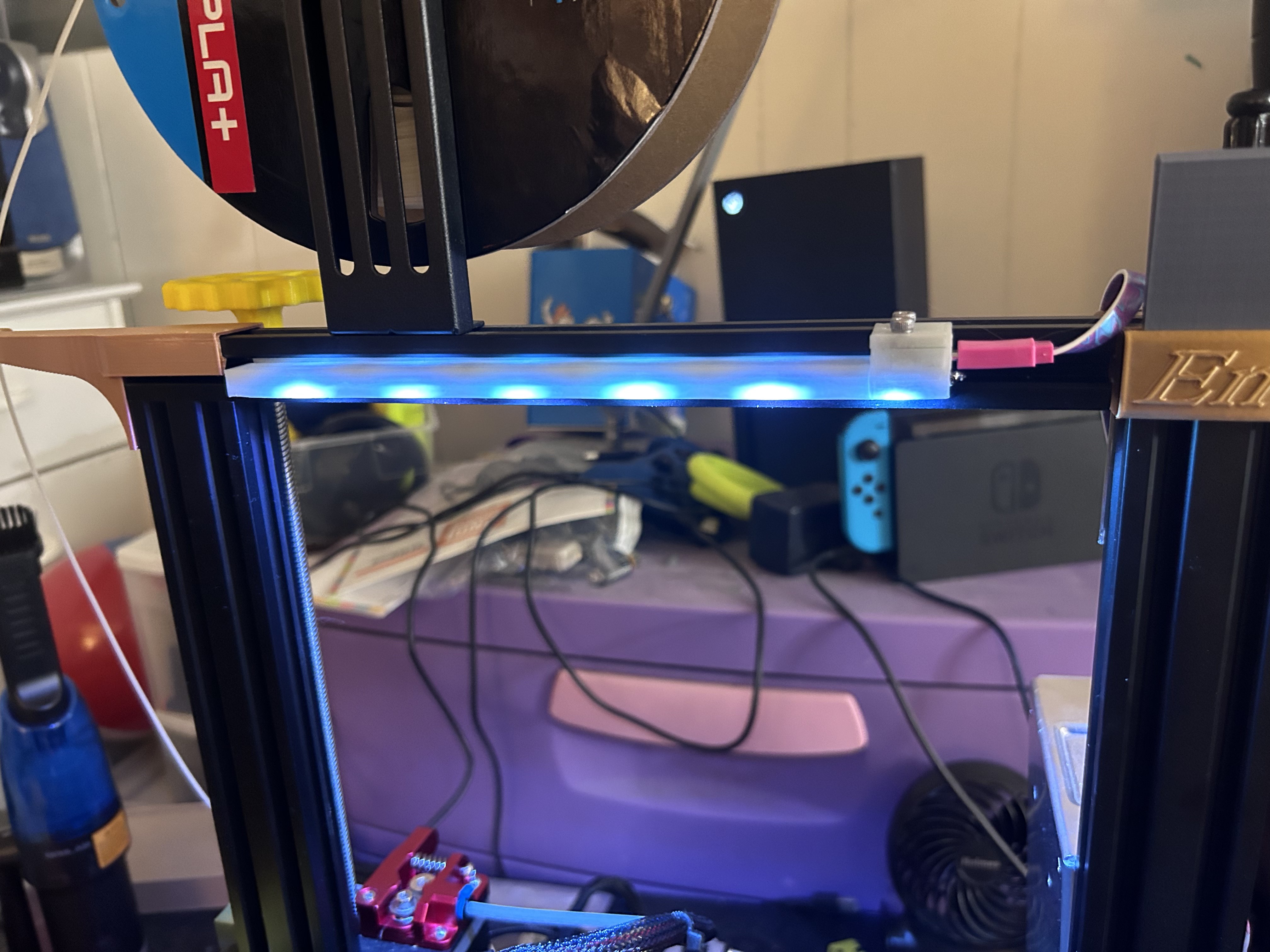 Ender 3 LED Strip Holder with USB connection by Jonathan Gahan ...