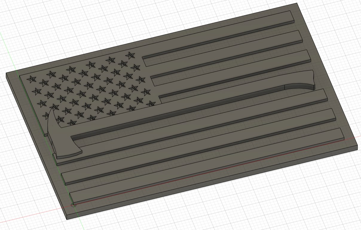 Firefighter Flag Patch by Charlie Hokayem | Download free STL model ...