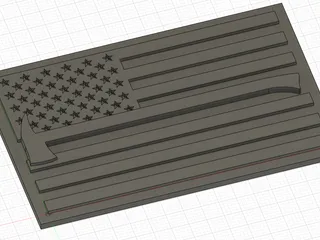 Firefighter Flag Patch by Charlie Hokayem | Download free STL model ...
