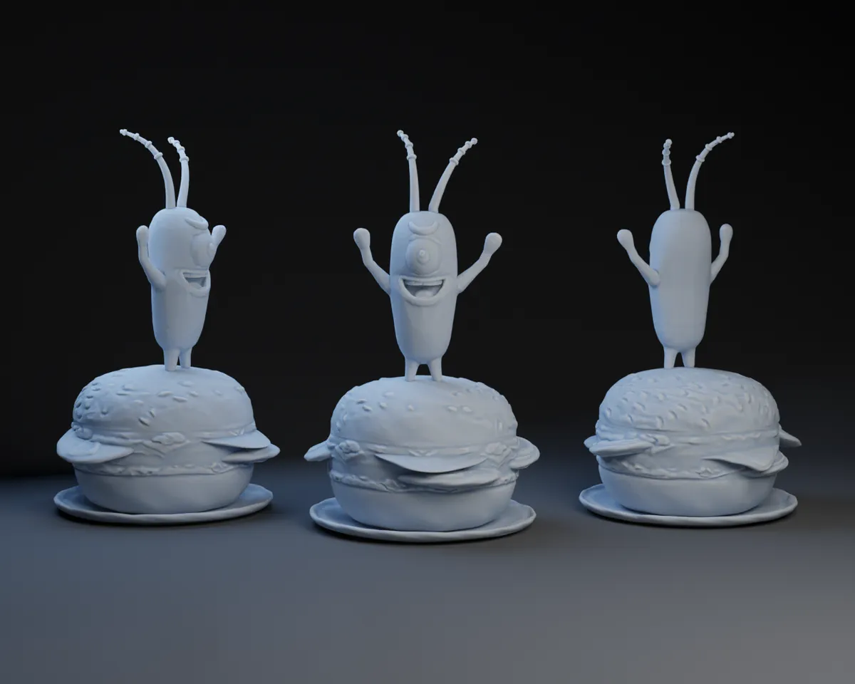 Plankton on Crabby Patty. by Peter Farell | Download free STL model ...