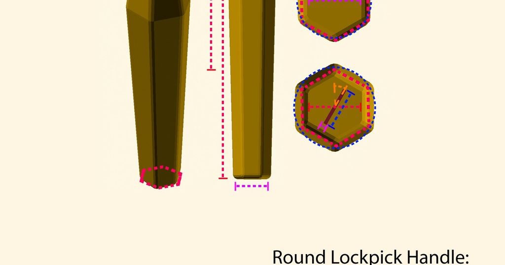 Round Lock Pickhandle - Simple & Parametric by grahampheath | Download ...