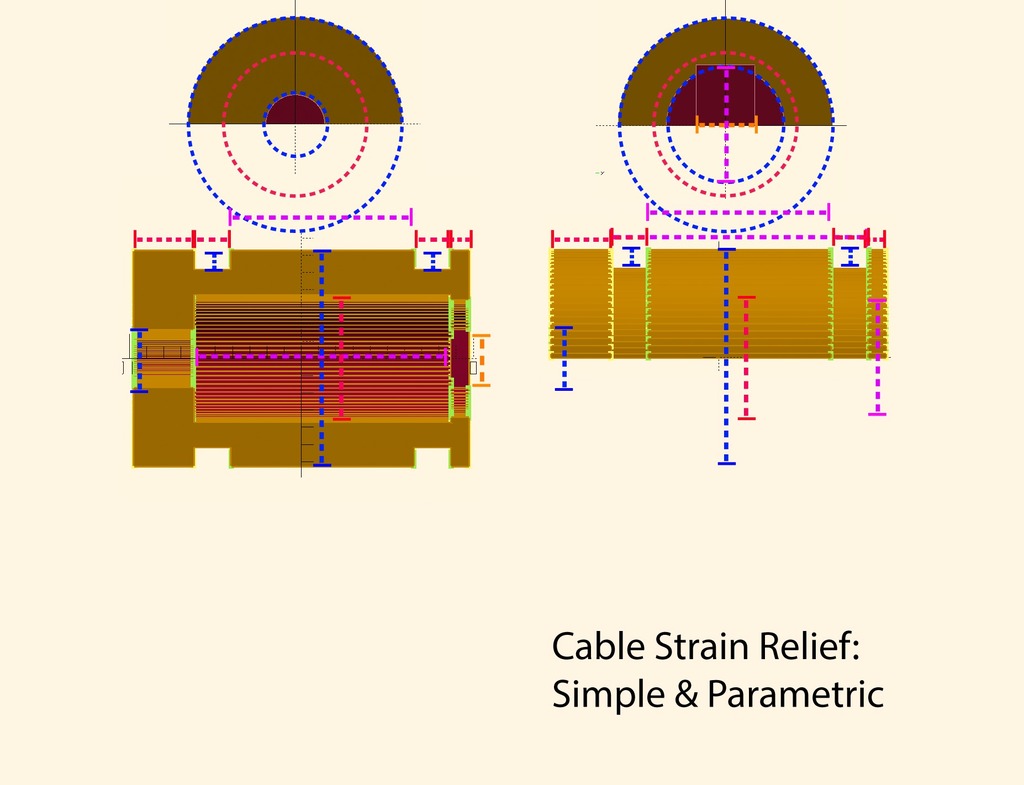 Cable Strain Relief: Simple & Parametric by grahampheath | Download ...