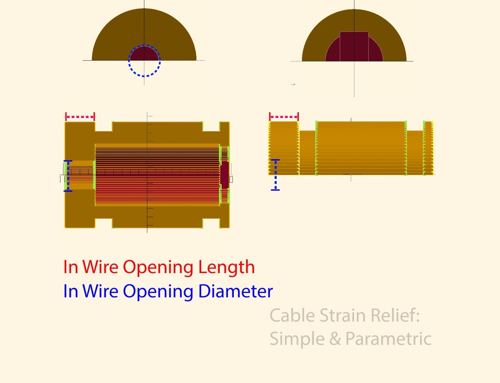 Cable Strain Relief: Simple & Parametric by grahampheath | Download ...