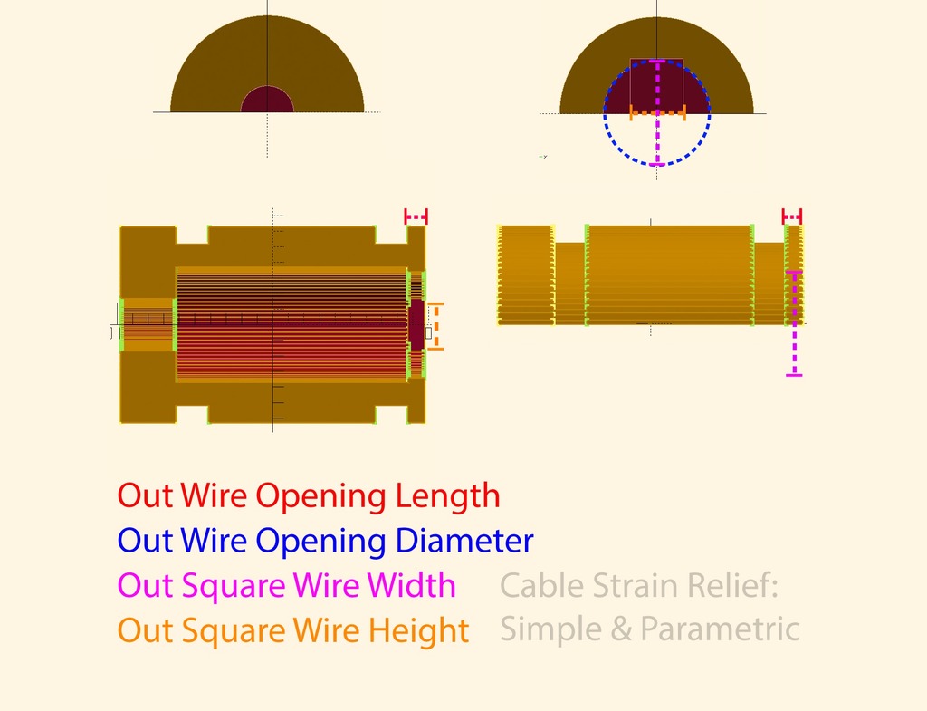 Cable Strain Relief: Simple & Parametric by grahampheath | Download ...