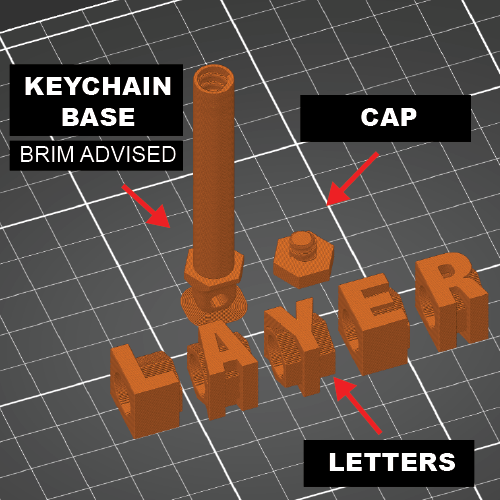 Customizable fidget Name keychain spinner by LayerModels | Download ...