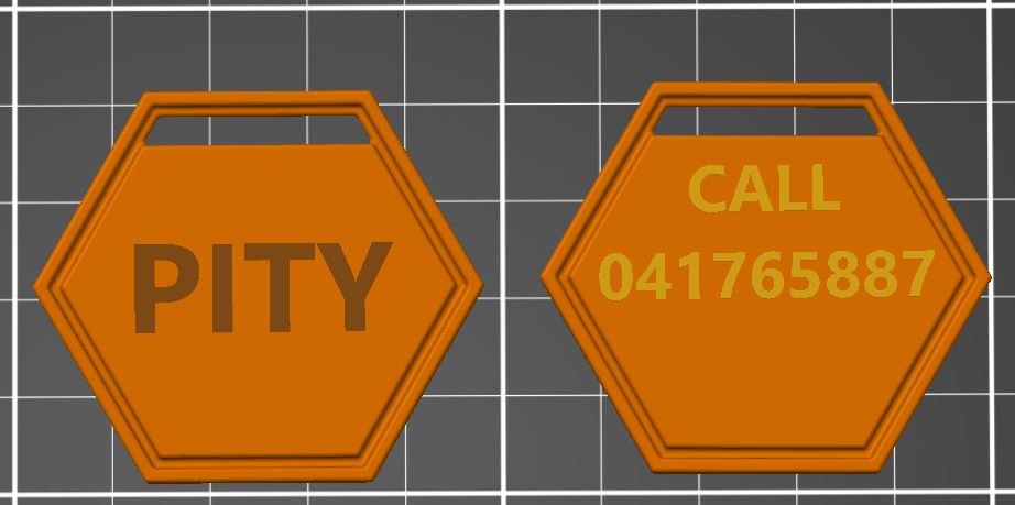 Hexagonal Pet Tag (Editable text) by Wilko_SLO | Download free STL ...
