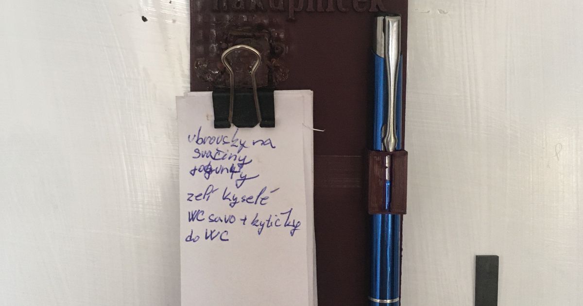 shopping list holder by mb3dcz | Download free STL model | Printables.com