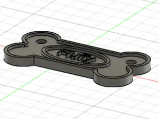 Bone-shaped dog tag by JJTrev3d | Download free STL model | Printables.com