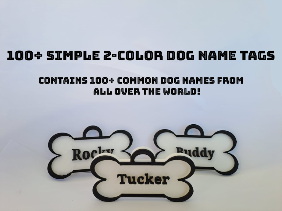 100+ Simple 2-Color Dog Name Tags by ori yerushalmy | Download free STL ...