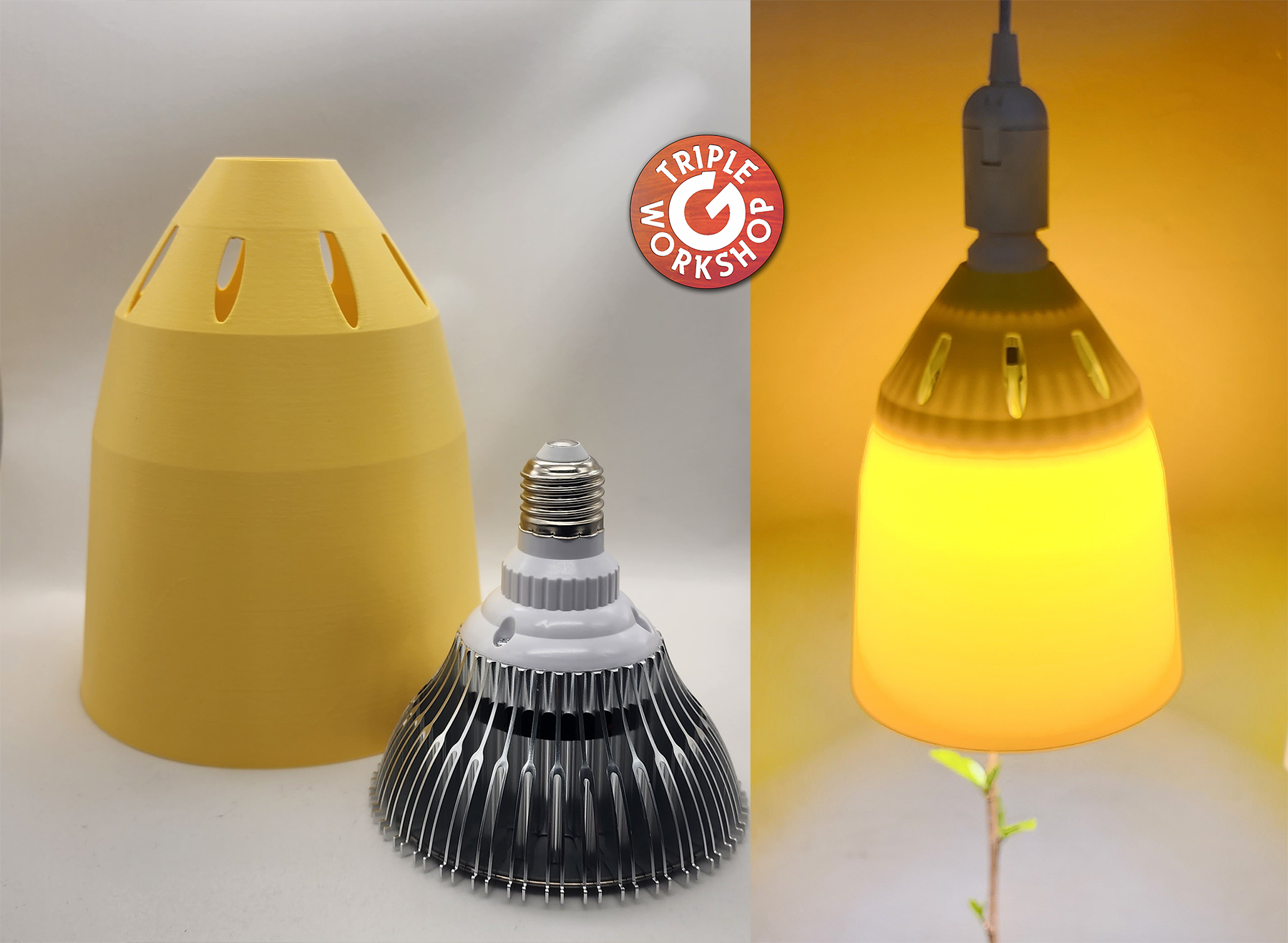 Hanging LED Lamp Shade by Triple G Workshop | Download free STL model ...
