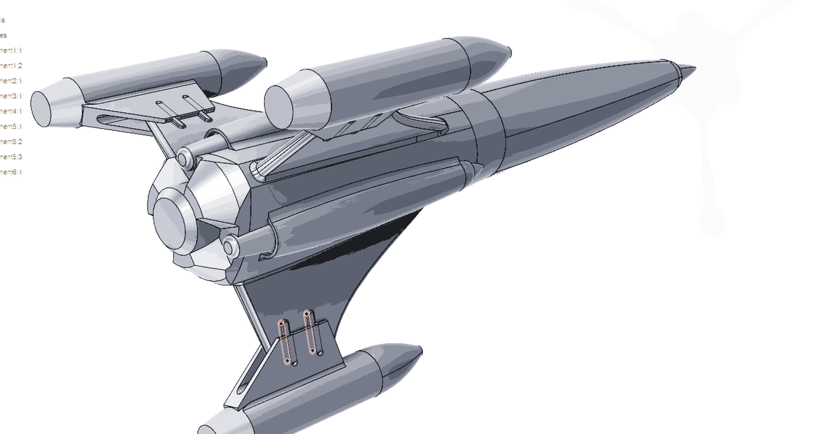 Retro spaceship model with modeled printing support by 4XS | Download ...