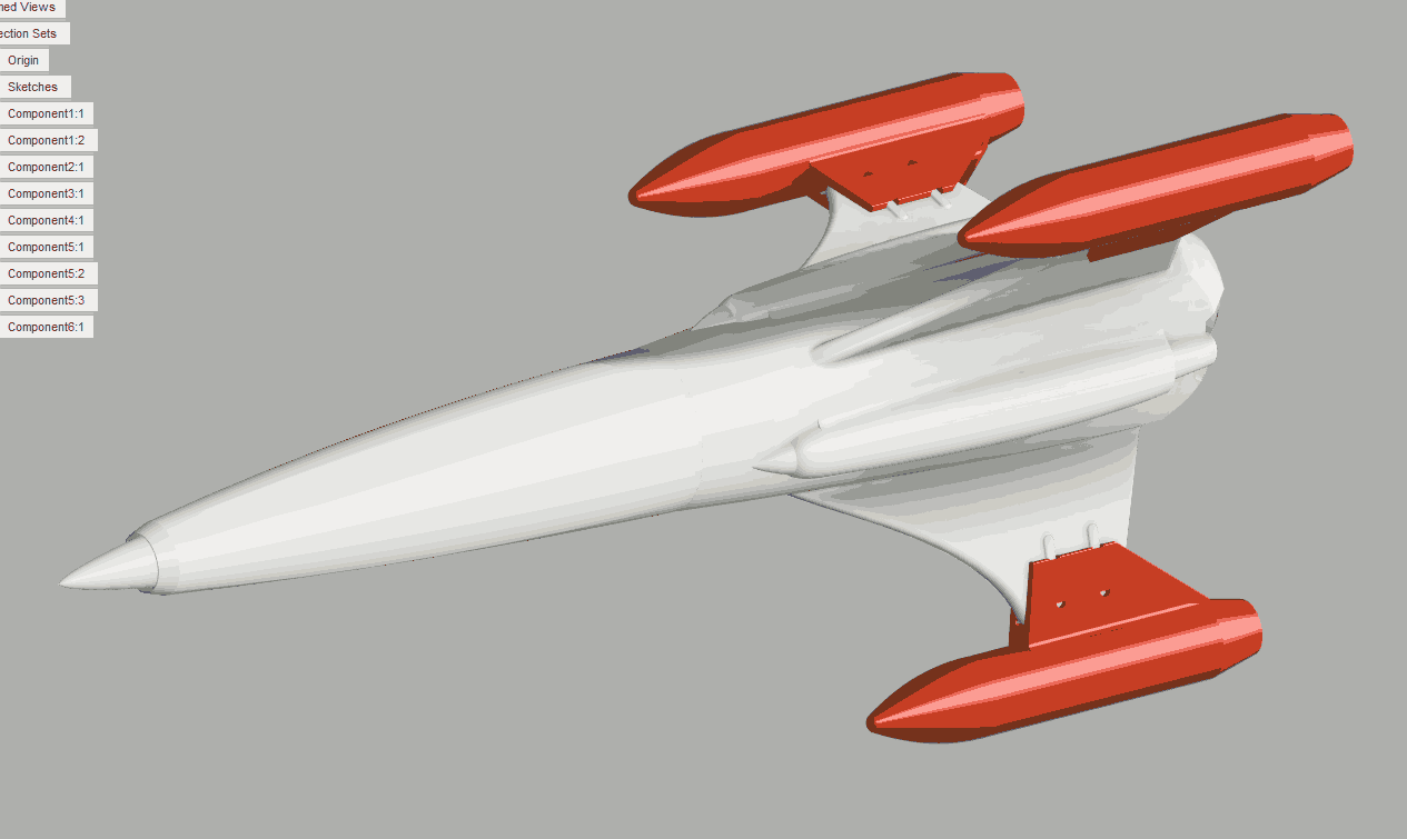 Retro spaceship model with modeled printing support by 4XS | Download ...