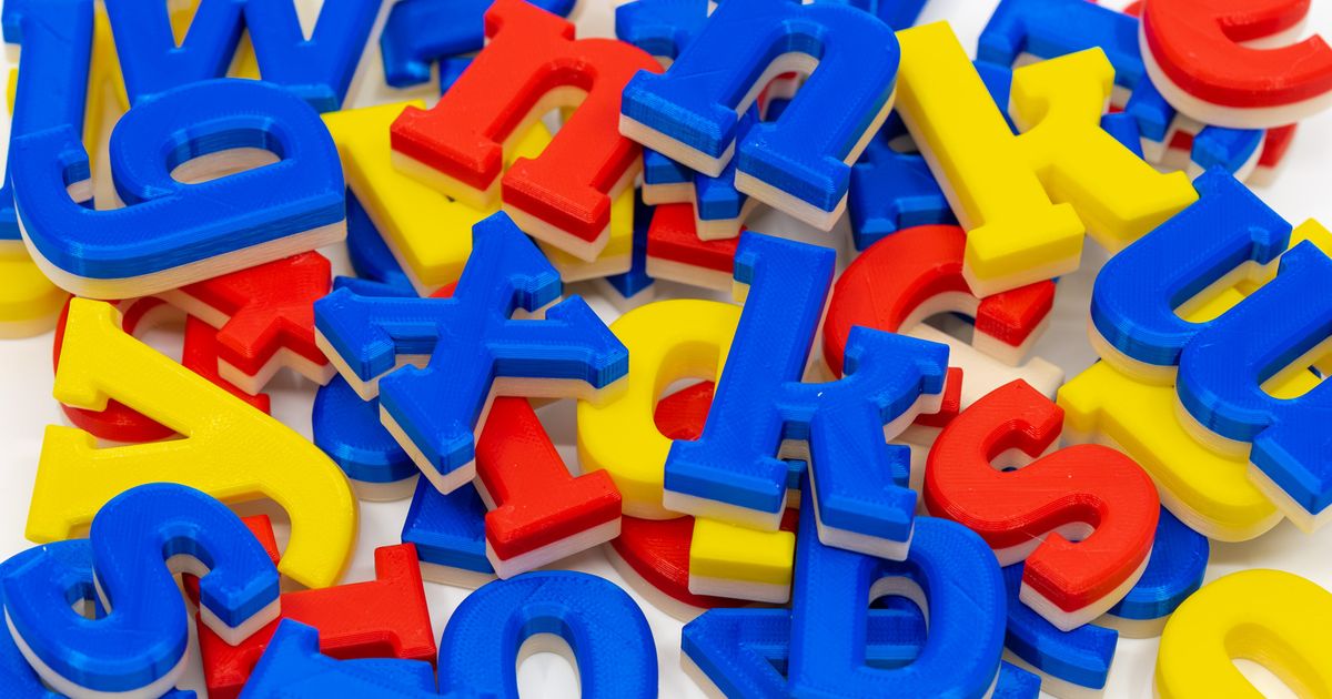 Two-Color Alphabet Small Letters with embedded Magnets by Metikumi ...