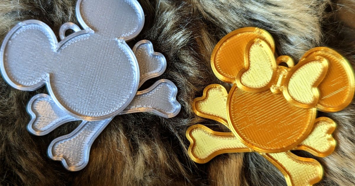 Disney Minnie Mickey Mouse and Crossbones Dog Tags / Keychains by ...