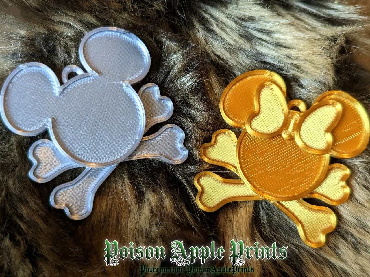 Disney Minnie Mickey Mouse and Crossbones Dog Tags / Keychains by ...