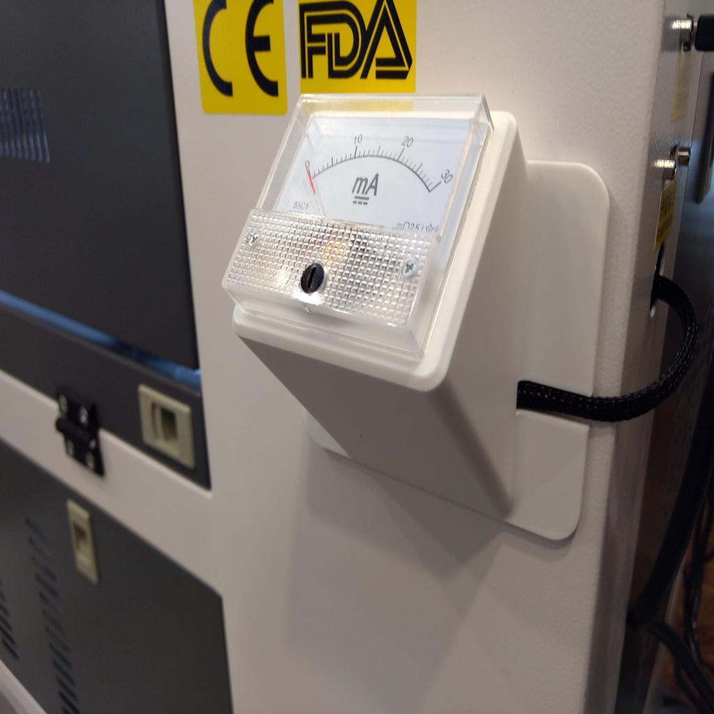 Current (ma) panel meter mount for Laser Cutter/Engraver by NeilR ...
