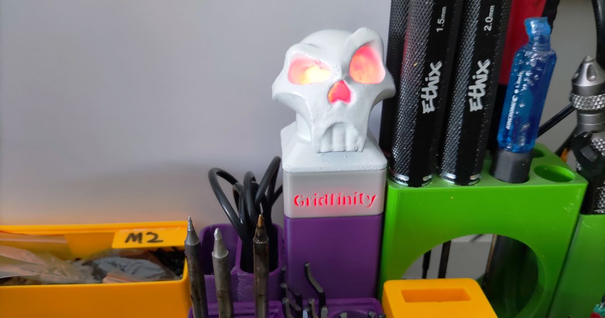Gridfinity LED Skull by PumpFPV | Download free STL model | Printables.com