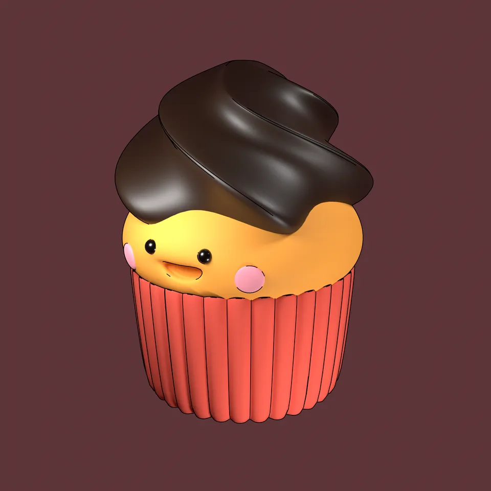 Cute Cupcake Character by yosef | Download free STL model | Printables.com