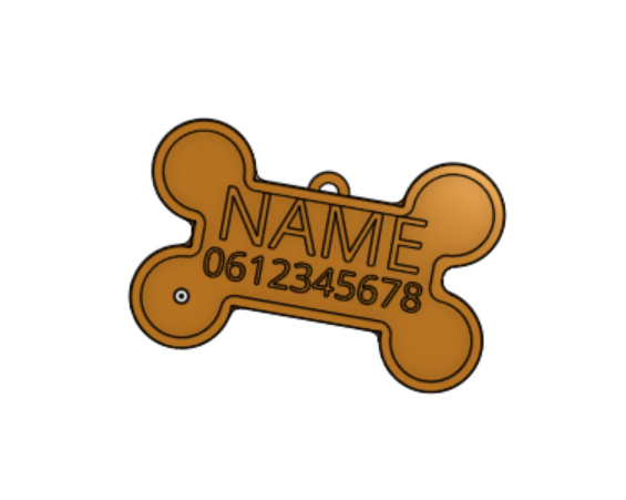simple dog tag by Rik Wonink | Download free STL model | Printables.com