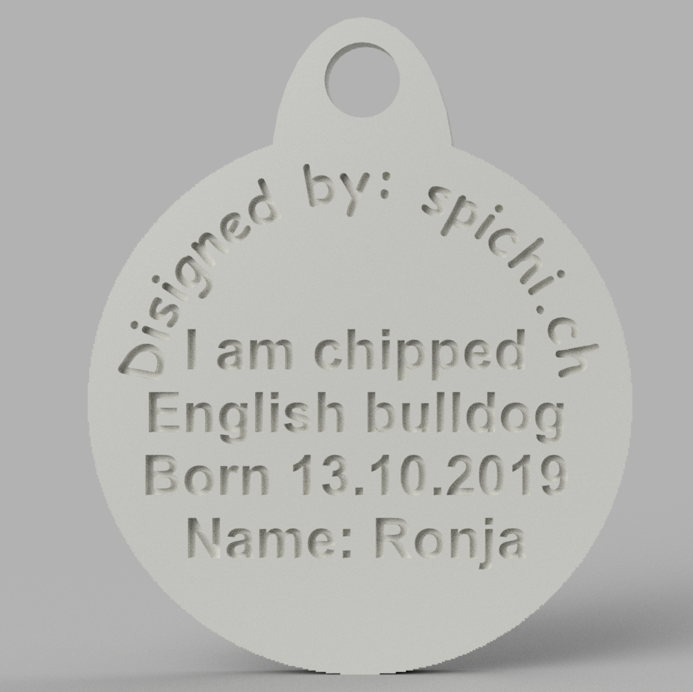 Bully Dog ID Tags Ronja by Qdin | Download free STL model | Printables.com