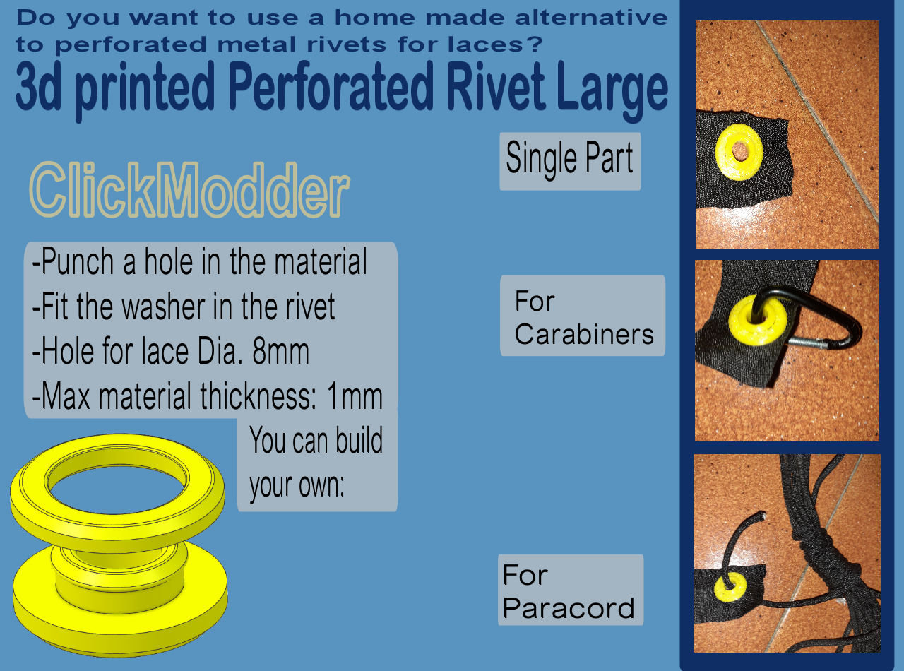 3d printed perforated rivet large by ClickModder | Download free STL ...