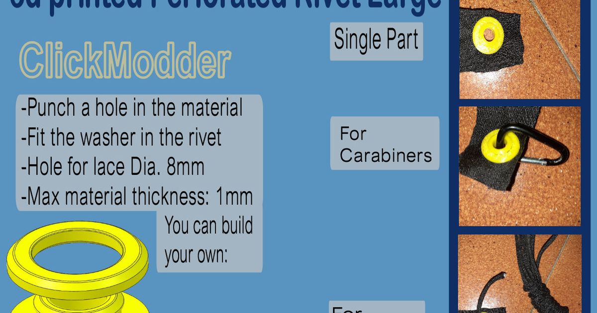 3d printed perforated rivet large by ClickModder | Download free STL ...