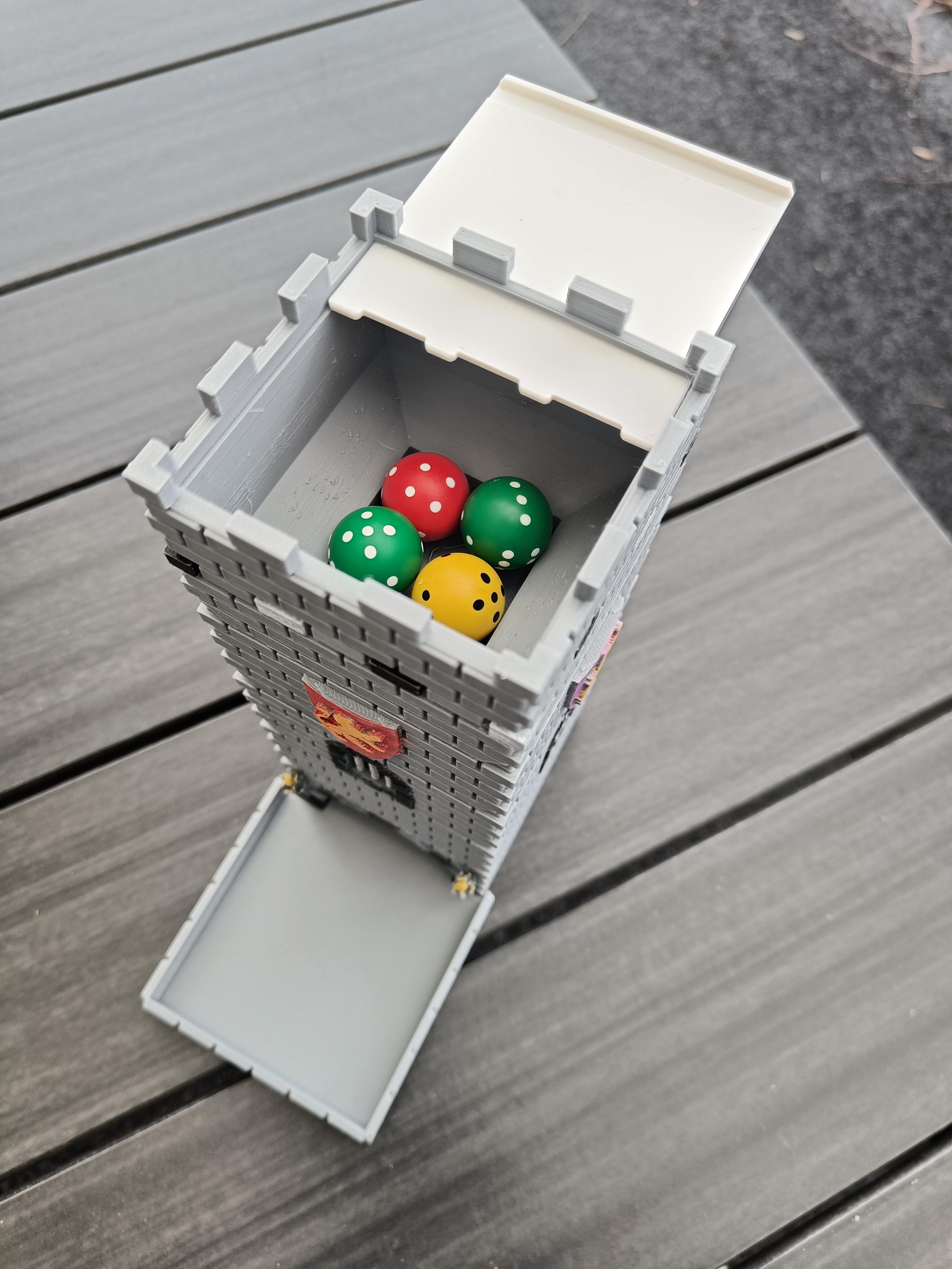 Dice Tower - Bigger version of Top storage container by PowderCZ | Download free STL model ...