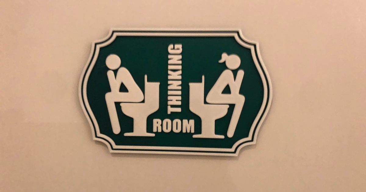 Toilet sign Thinking room by diktux | Download free STL model ...