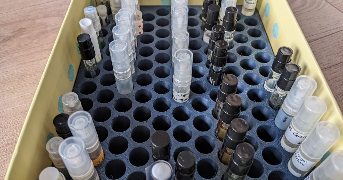 Perfume sample holder, 12.5 mm samples by mrlirock | Download free STL ...