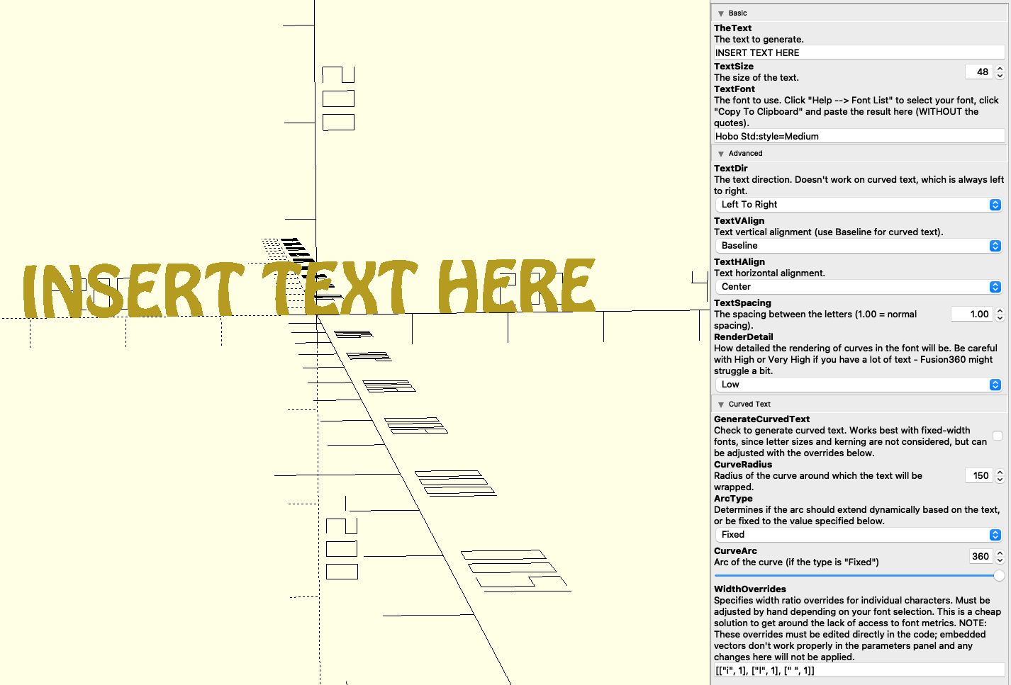 OpenSCAD Text Generator for Fusion360 por Dark Squirrel Designs ...