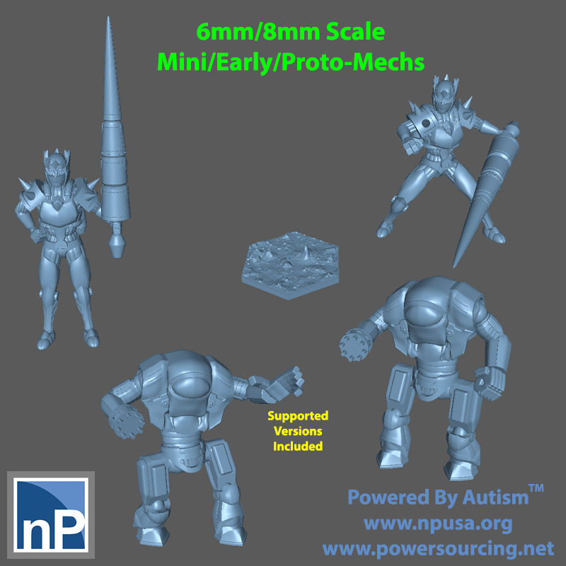 6mm/8mm Mini/Early/Proto-mechs, pack 2 by np-dev | Download free STL ...