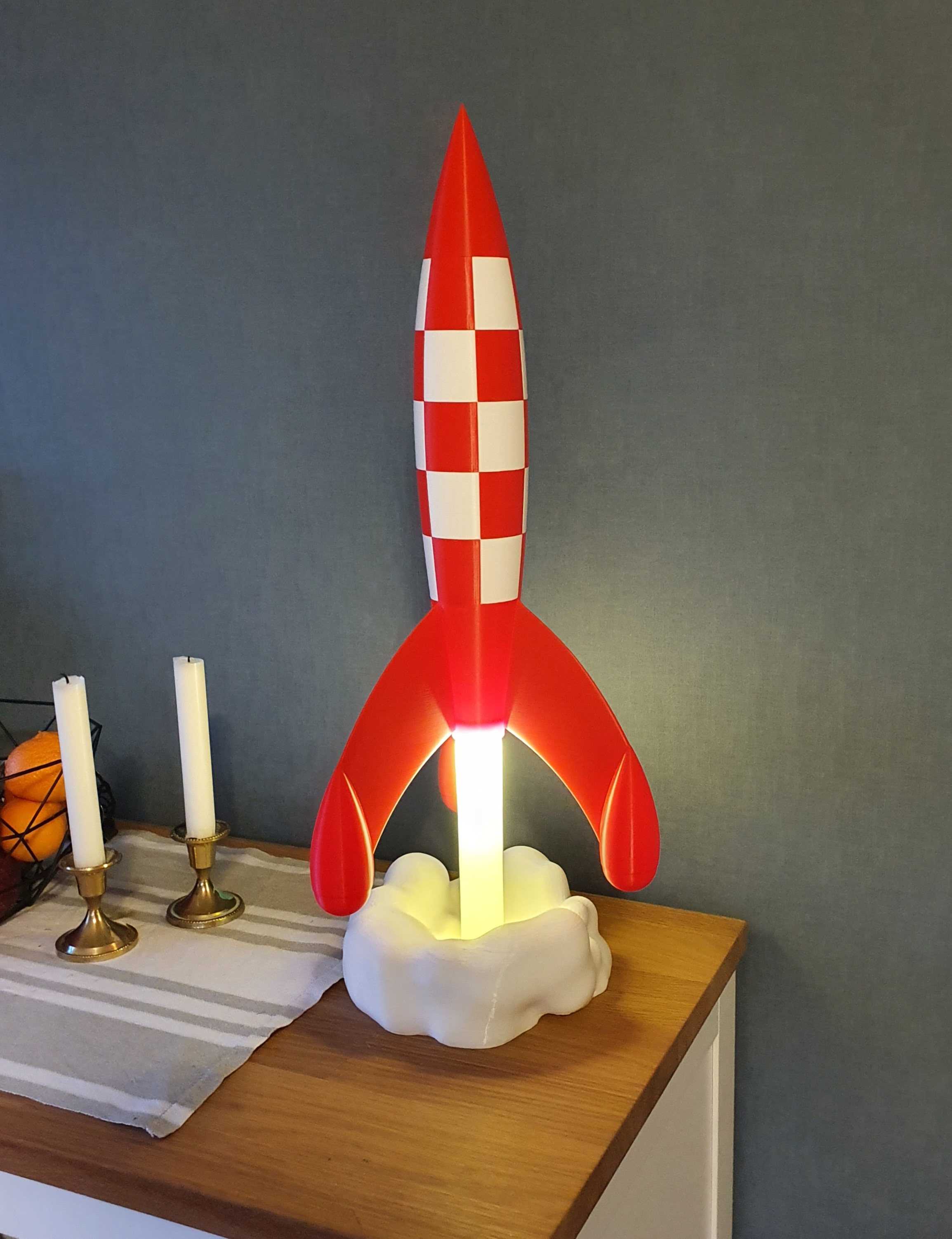 Moon Rocket 60 cm with lamp base by Boopidoo | Download free STL model ...