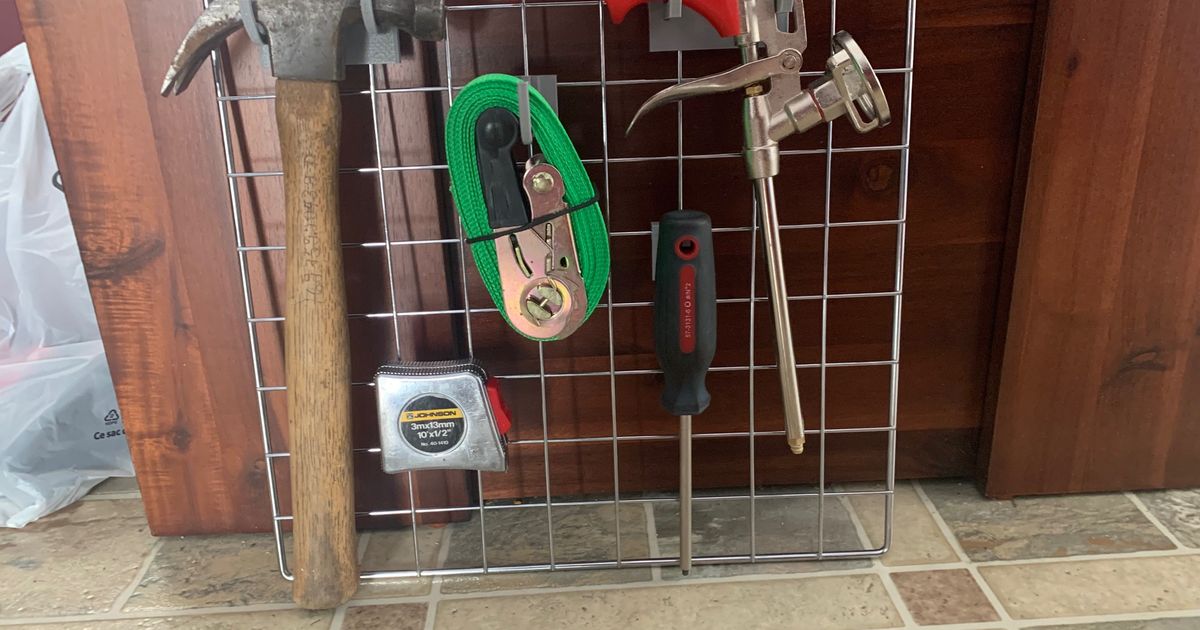 Metal grid wire tool support system / wall support by Nano | Download ...