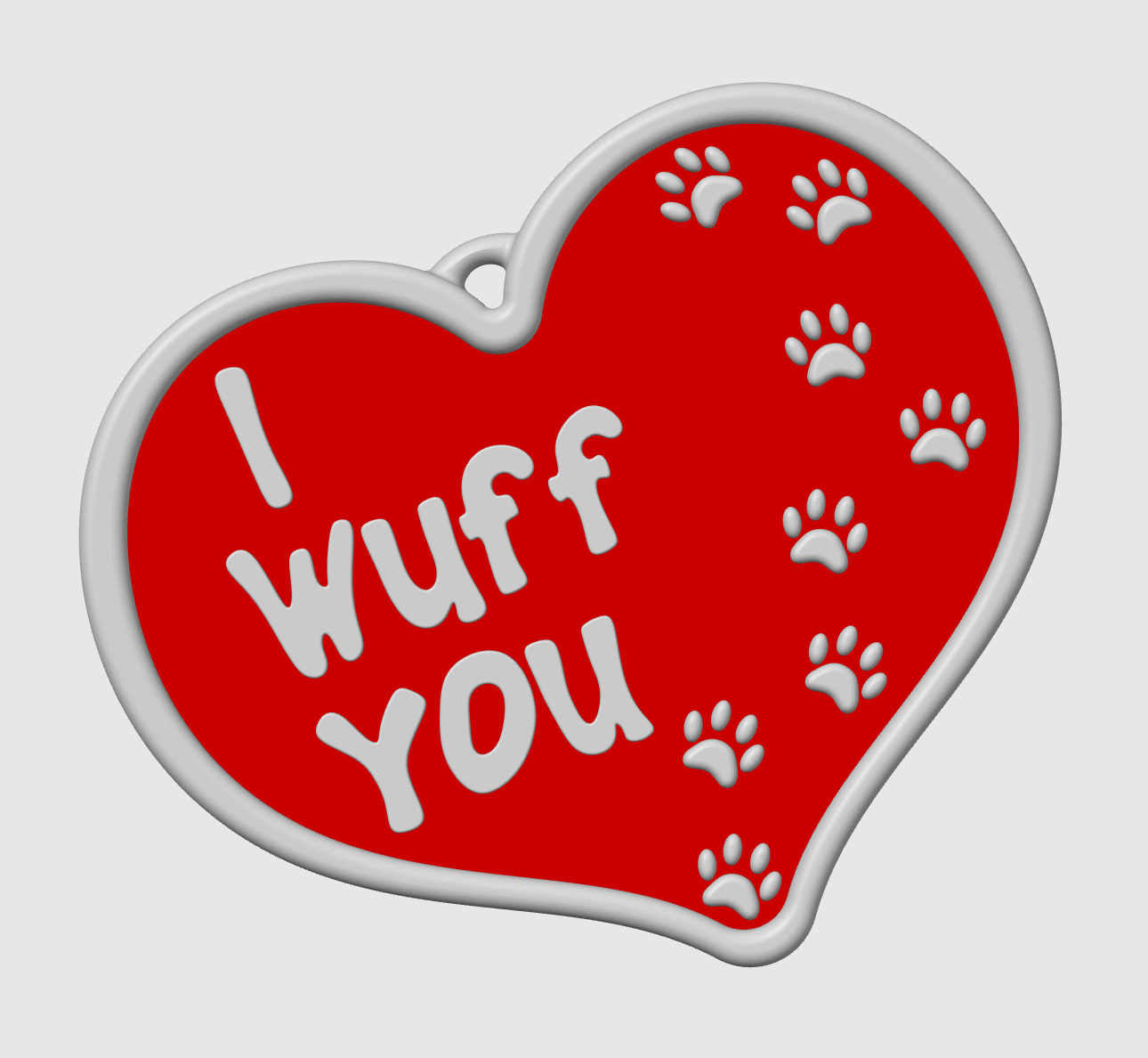 I Wuff You / I Woof You Dog Tag by Tomtom5893 | Download free STL model ...