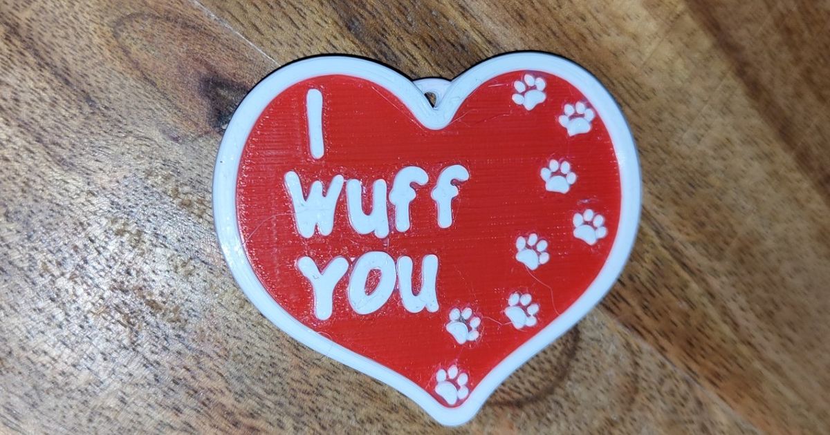 I Wuff You / I Woof You Dog Tag by Tomtom5893 | Download free STL model ...