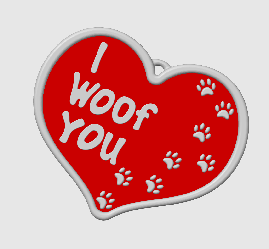 I Wuff You / I Woof You Dog Tag by Tomtom5893 | Download free STL model ...