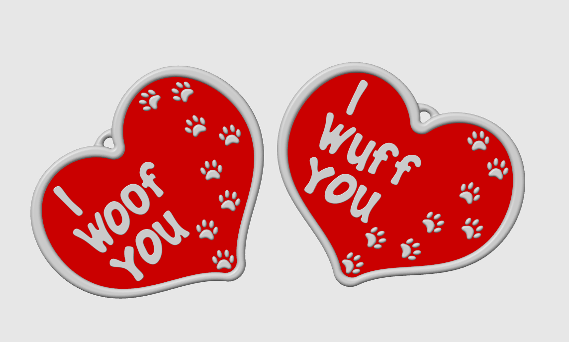 I Wuff You / I Woof You Dog Tag by Tomtom5893 | Download free STL model ...