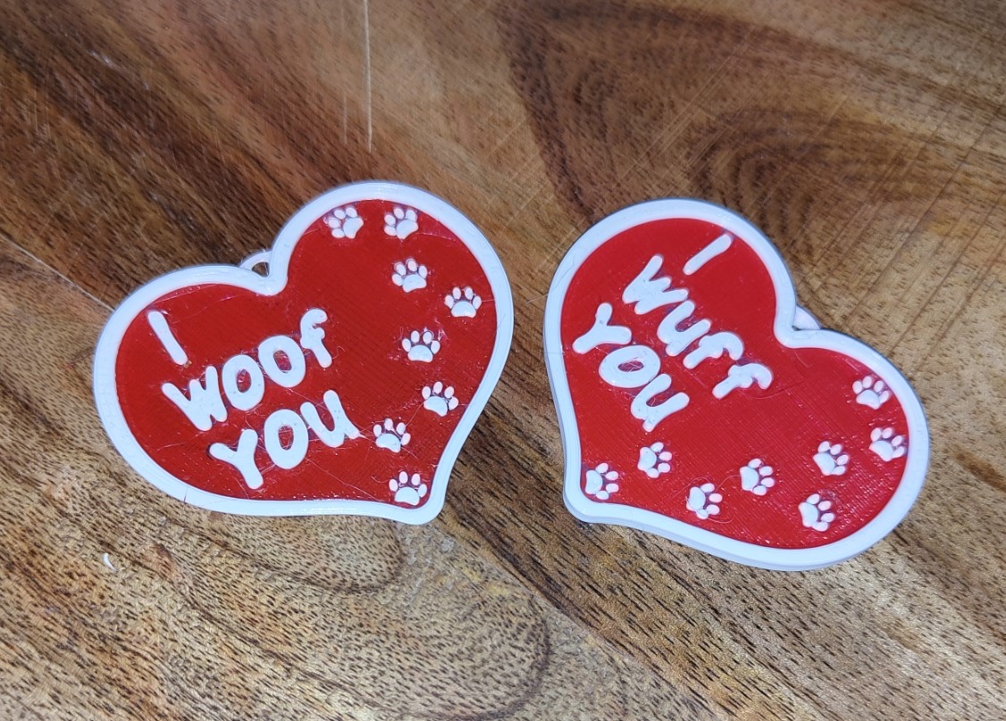 I Wuff You / I Woof You Dog Tag by Tomtom5893 | Download free STL model ...