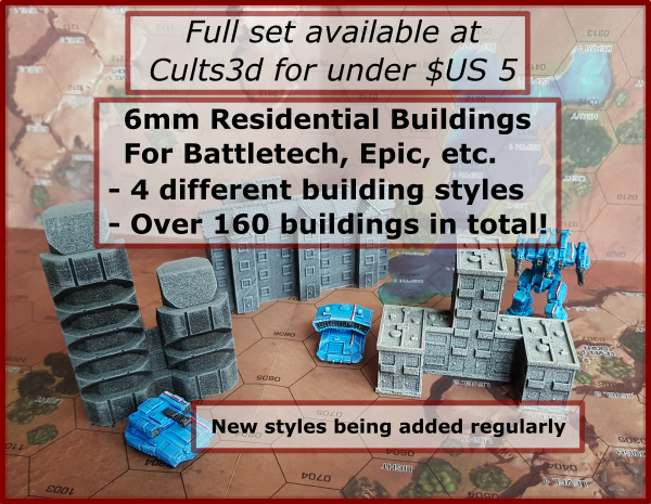 Residential Building for 6mm - 1/285 war games (Battletech, Epic 40k ...