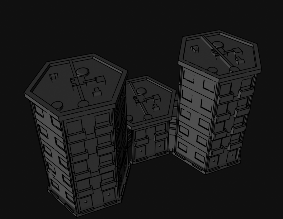 Hexagonal Residential Buildings for 6mm / 1:285 scale gaming samples by ...