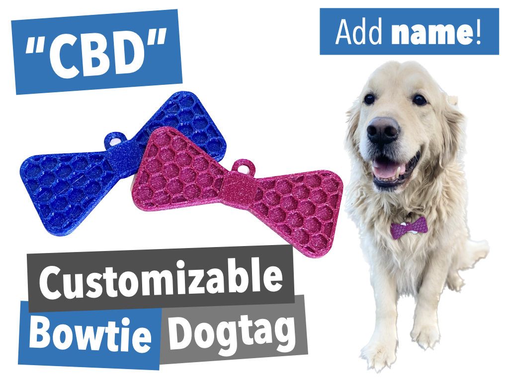 Customizable Bowtie Dogtag (For dogs with style!) by GlennovitS 3D ...
